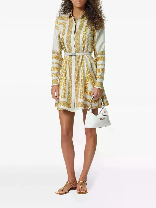 Versace Treasure Silk Midi Shirt Dress