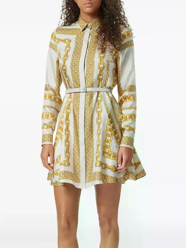 Versace Treasure Silk Midi Shirt Dress