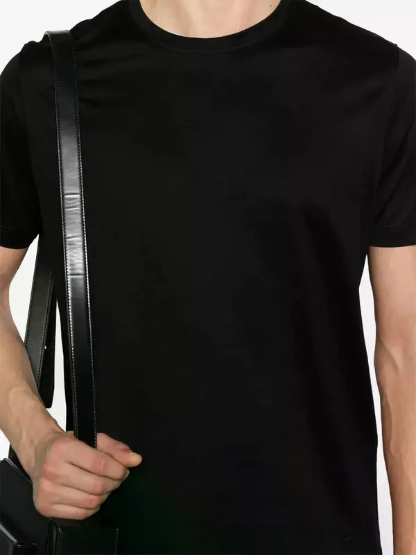 Corneliani Embroidered-logo T-shirt - Black
