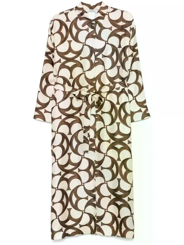 Max Mara Ileana Geometric Print Dress - Brown