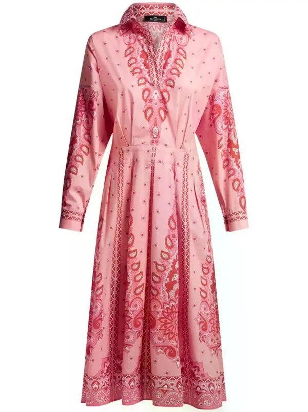 Etro Paisley-print Shirt Dress - Pink