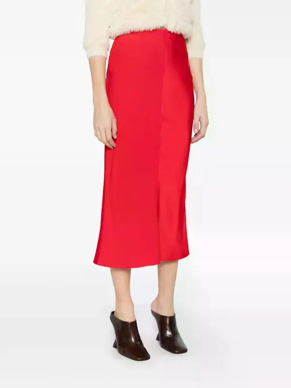 AMI Paris Satin Midi Skirt