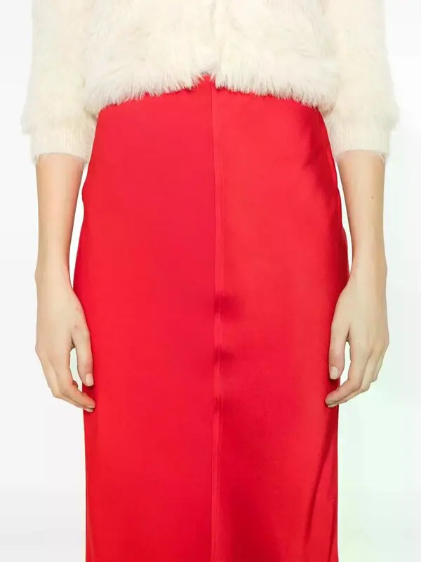 AMI Paris Satin Midi Skirt