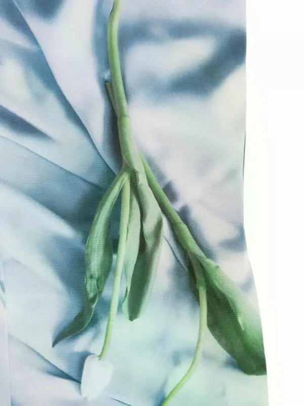 Victoria Beckham Flowers Satin Pyjama Trousers - Blue