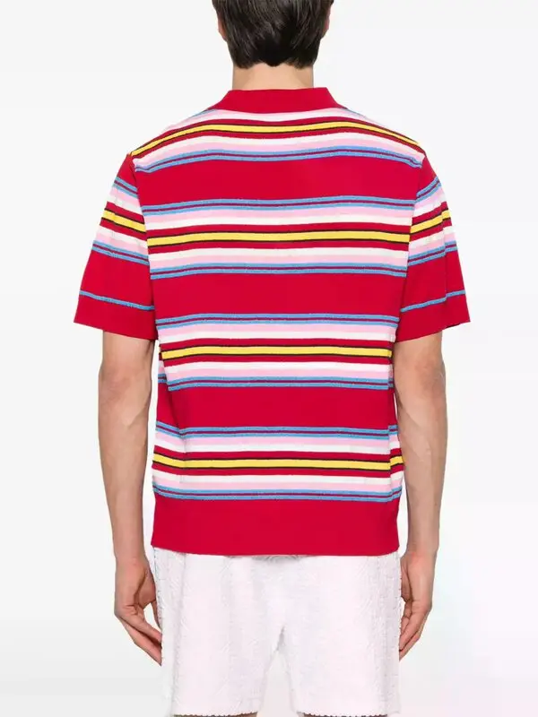 Casablanca Striped Polo Shirt - Red