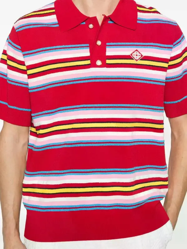 Casablanca Striped Polo Shirt - Red
