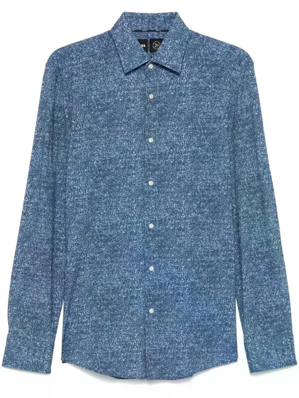 BOSS Mélange-effect Shirt - Blue