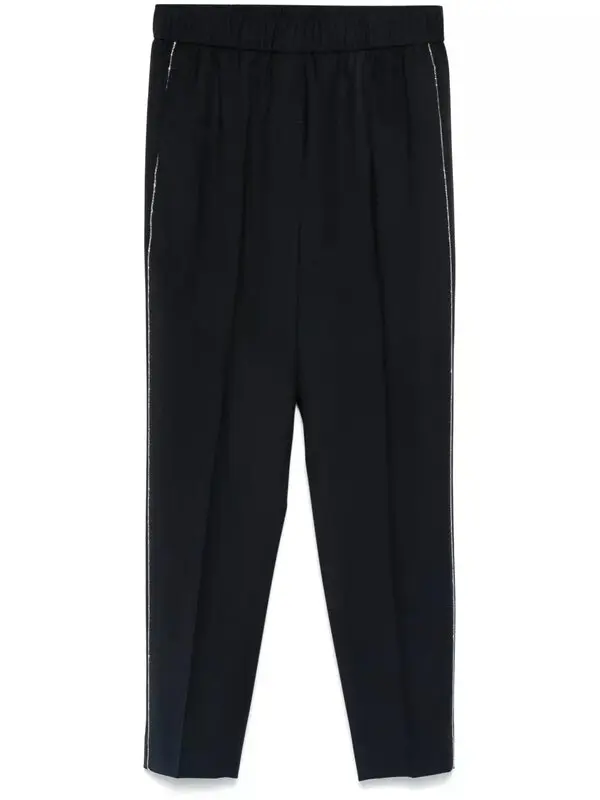 Peserico Beaded Trim-detail Trousers - Blue