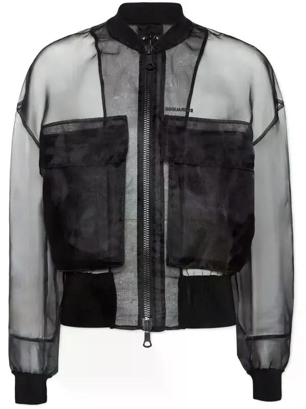 Dsquared2 Semi-sheer Bomber Jacket - Black
