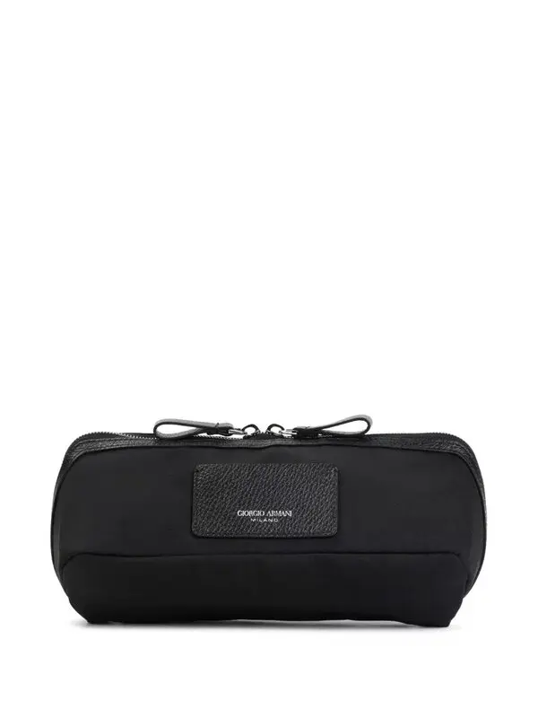 Giorgio Armani Logo-print Wash Bag - Black