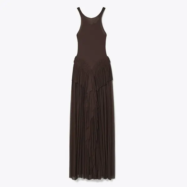 Tory Burch Draped Jersey Dress - Spiced Chocolate