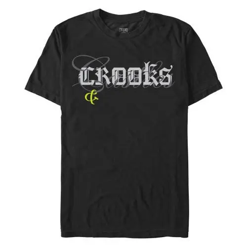 CROOKS & CASTLES Overlay Dark Logo Short Sleeve Graphic T-shirt - Black
