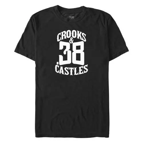CROOKS & CASTLES Number White Logo Short Sleeve Graphic T-shirt - Black