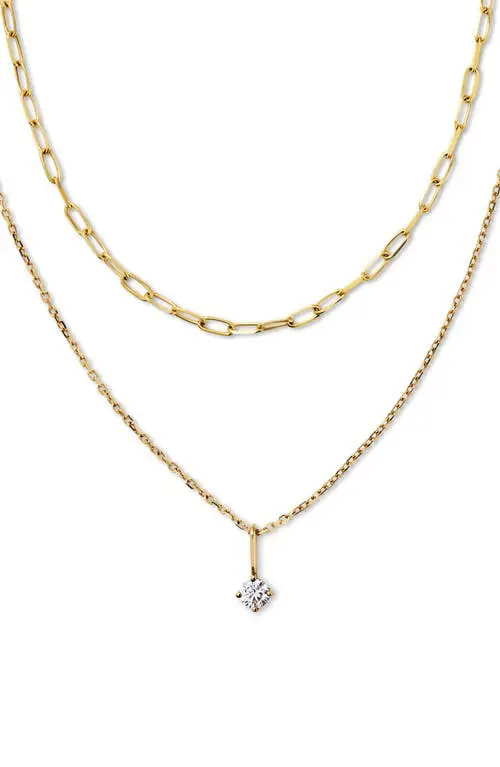 ANA LUISA Diamond Layered Chain Necklace Set - Gold
