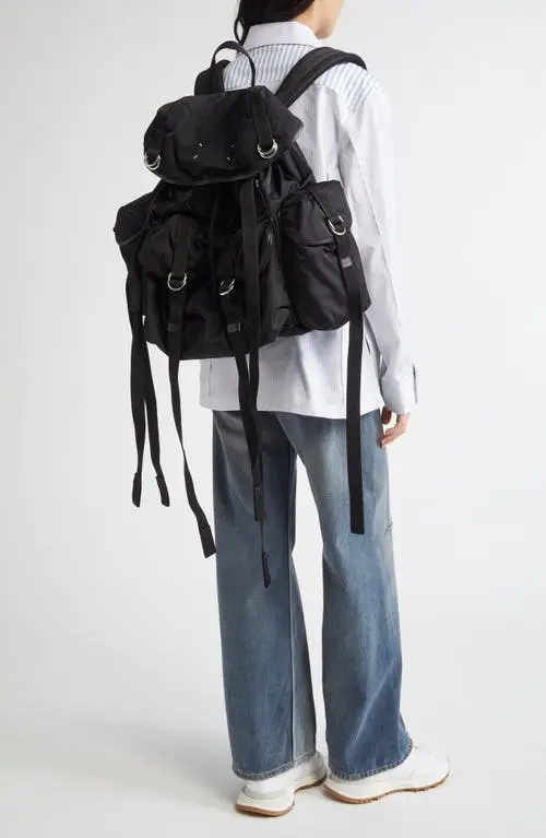 MAISON MARGIELA Extra-large Nylon And Leather Backpack