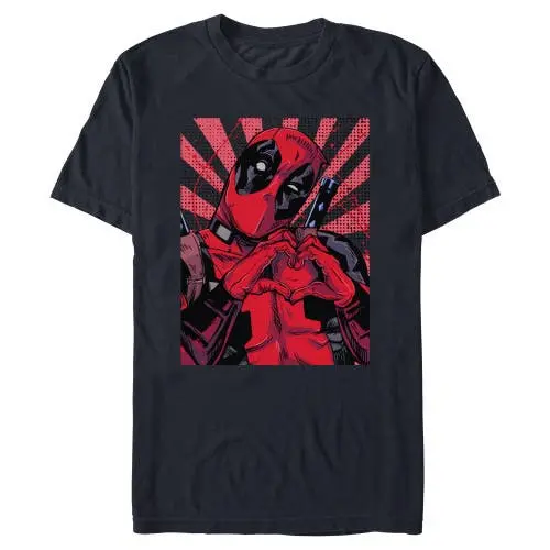 MARVEL Deadpool Hand Heart Poster Graphic T-shirt