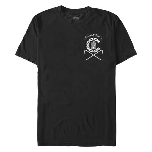 CROOKS & CASTLES Ancient Tower White Badge Short Sleeve Graphic T-shirt - Black