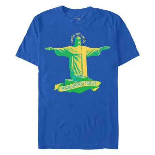 CROOKS & CASTLES Honor Amongst Thieves Green Print Graphic T-shirt - Royal Blue