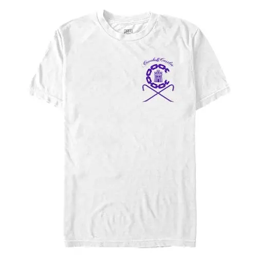 CROOKS & CASTLES Ancient Tower Purple Badge Graphic T-shirt - White