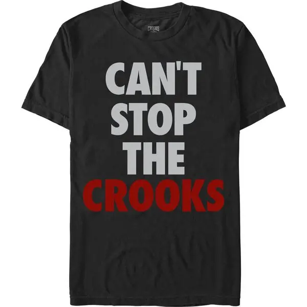 CROOKS & CASTLES Can't Stop The Crooks Quote Graphic T-shirt - Black