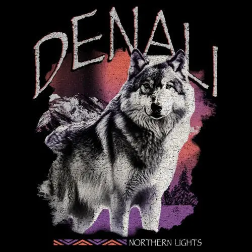 LOST GODS Denali Wolf Short Sleeve Graphic T-shirt