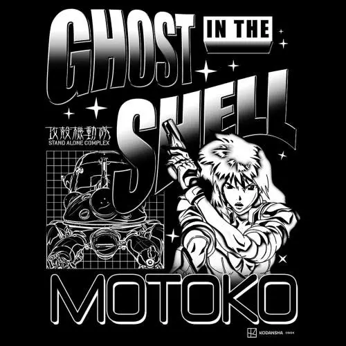 GHOST IN THE SHELL STAND ALONE COMPLEX Motoko Poster Graphic T-shirt