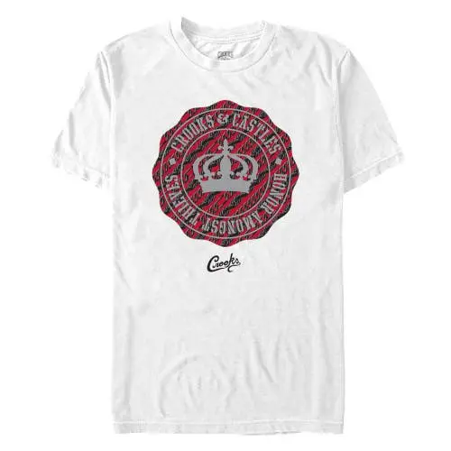 CROOKS & CASTLES Honor Amongst Thieves Red Badge Front And Back Graphic T-shirt - White