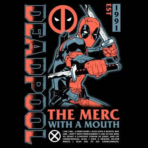 MARVEL The Merc With A Mouth 1991 Poster Graphic T-shirt