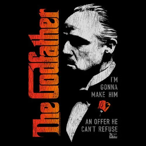 THE GODFATHER Distressed Offer Quote Graphic T-shirt