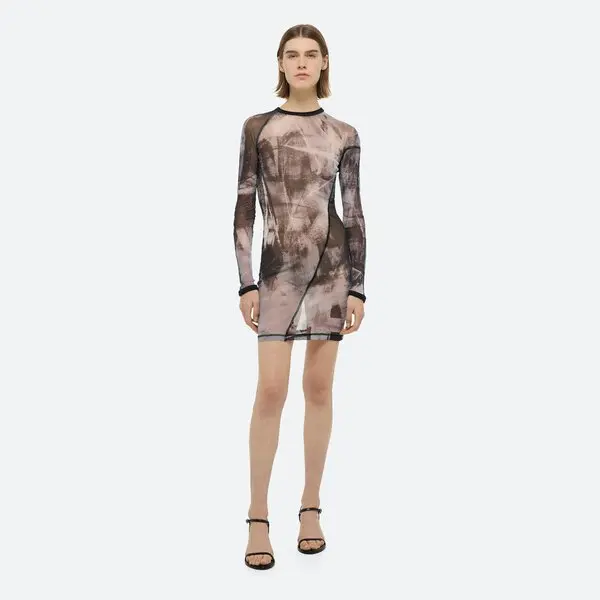 Helmut Lang Scribble Twisted Mini Dress