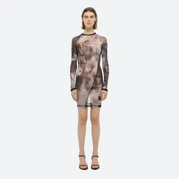 Helmut Lang Scribble Twisted Mini Dress