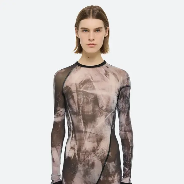 Helmut Lang Scribble Twisted Mini Dress