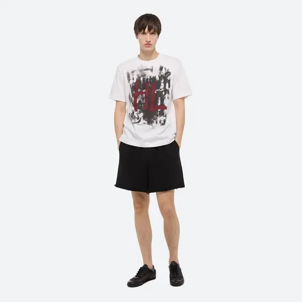 Helmut Lang Scribble Logo Tee - White/black