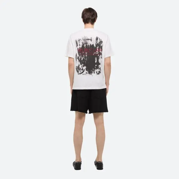 Helmut Lang Scribble Logo Tee - White/black