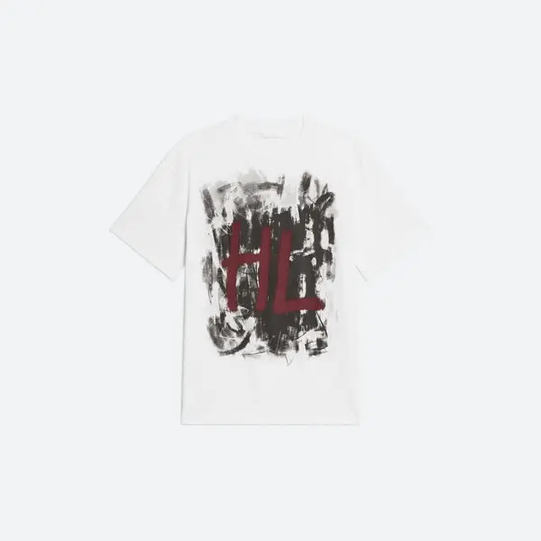 Helmut Lang Scribble Logo Tee - White/black