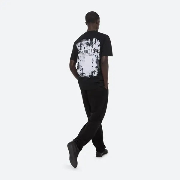 Helmut Lang Black Scribble Relaxed Tee - Black/white