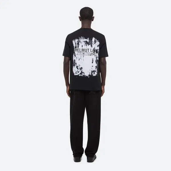 Helmut Lang Black Scribble Relaxed Tee - Black/white