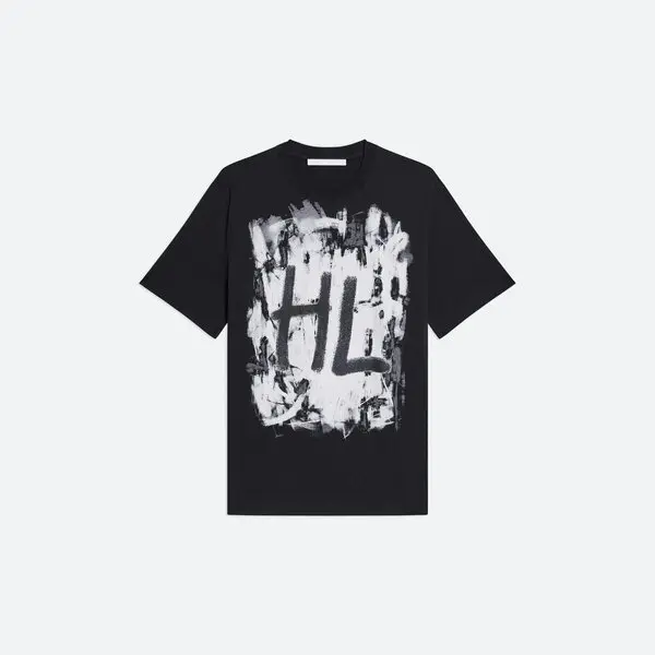 Helmut Lang Black Scribble Relaxed Tee - Black/white