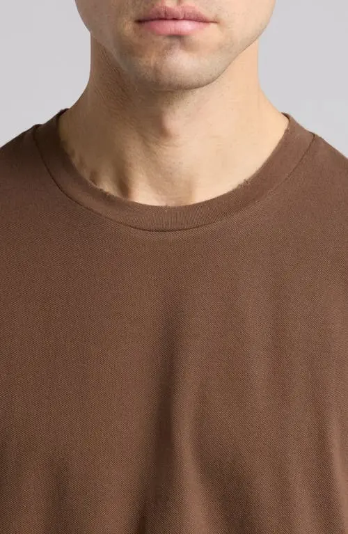 ELWOOD Dodgy Distressed T-shirt - Walnut