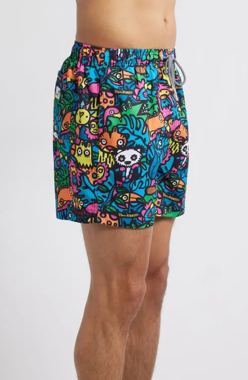 BOARDIES Munday Jungle Mid Length Swim Trunks - Multi