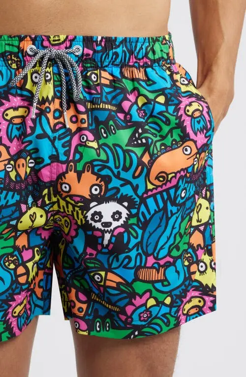 BOARDIES Munday Jungle Mid Length Swim Trunks - Multi