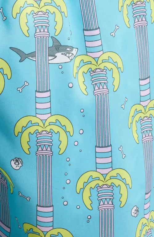 BOARDIES Atlantis Mid Length Swim Trunks - Blue