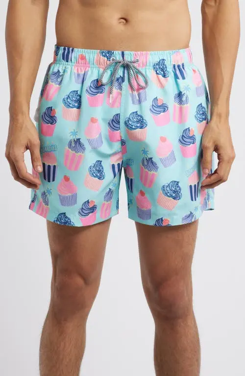 BOARDIES Celebrations Cupcake Print Swim Trunks - Blue
