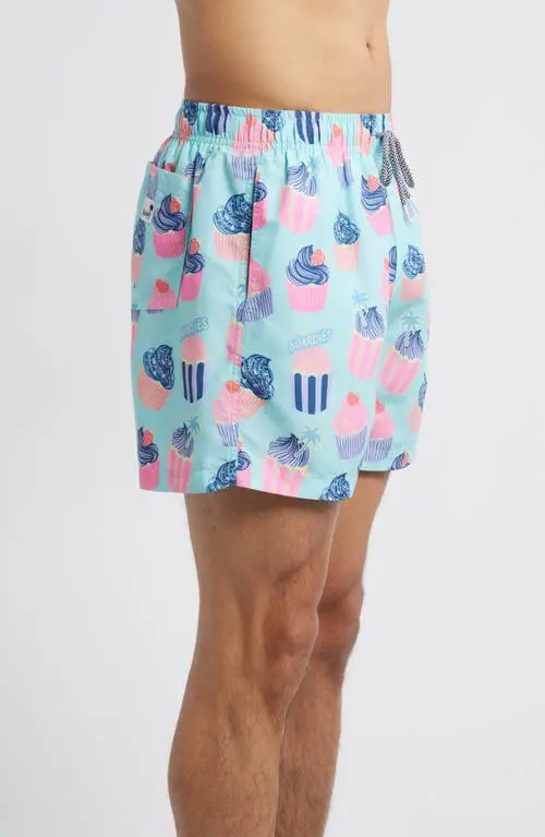 BOARDIES Celebrations Cupcake Print Swim Trunks - Blue