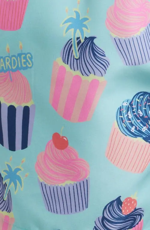 BOARDIES Celebrations Cupcake Print Swim Trunks - Blue