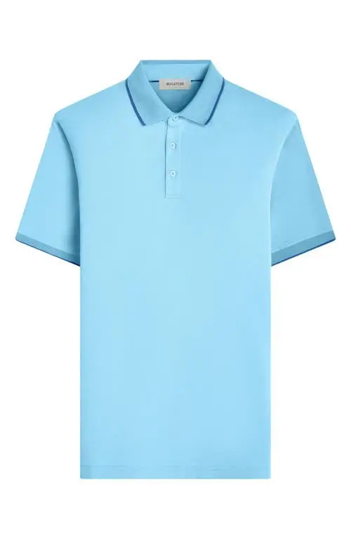 Bugatchi Tipped Piqué Polo - Turquoise