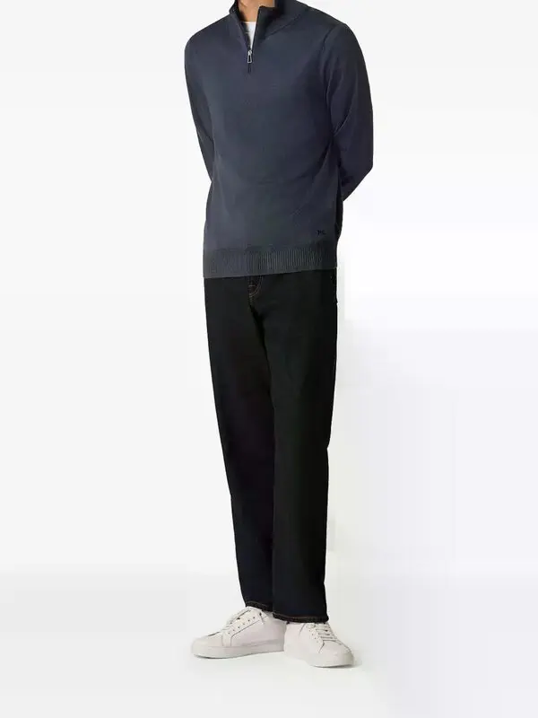 Paul Smith Half-zip Merino Wool Sweater - Blue