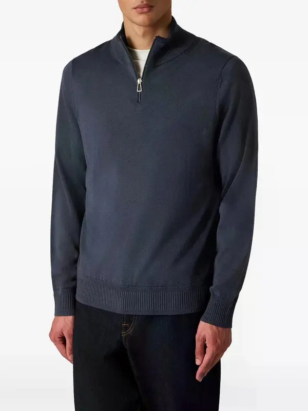 Paul Smith Half-zip Merino Wool Sweater - Blue