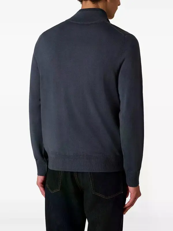 Paul Smith Half-zip Merino Wool Sweater - Blue
