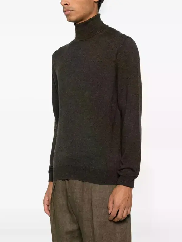 Canali Wool Roll Neck Sweater - Brown